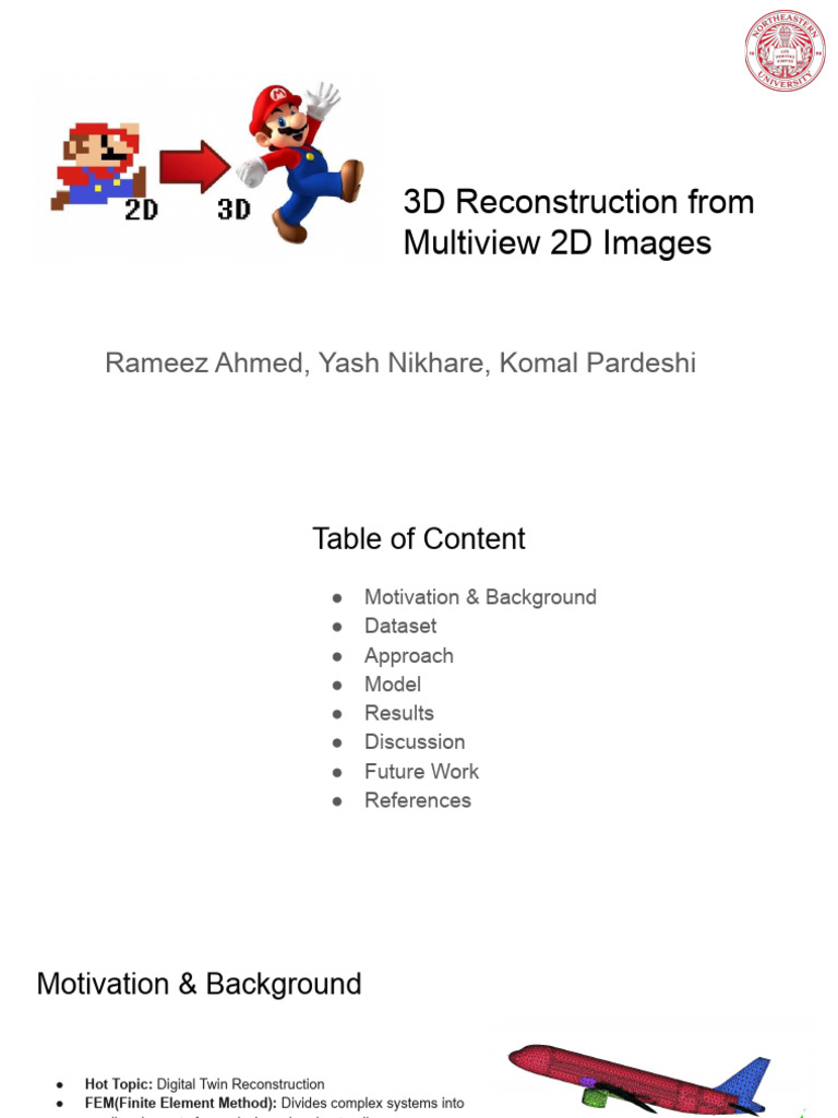 3D Reconstruction From Multiview 2D Images | PDF | Finite Element Method | Computational ...