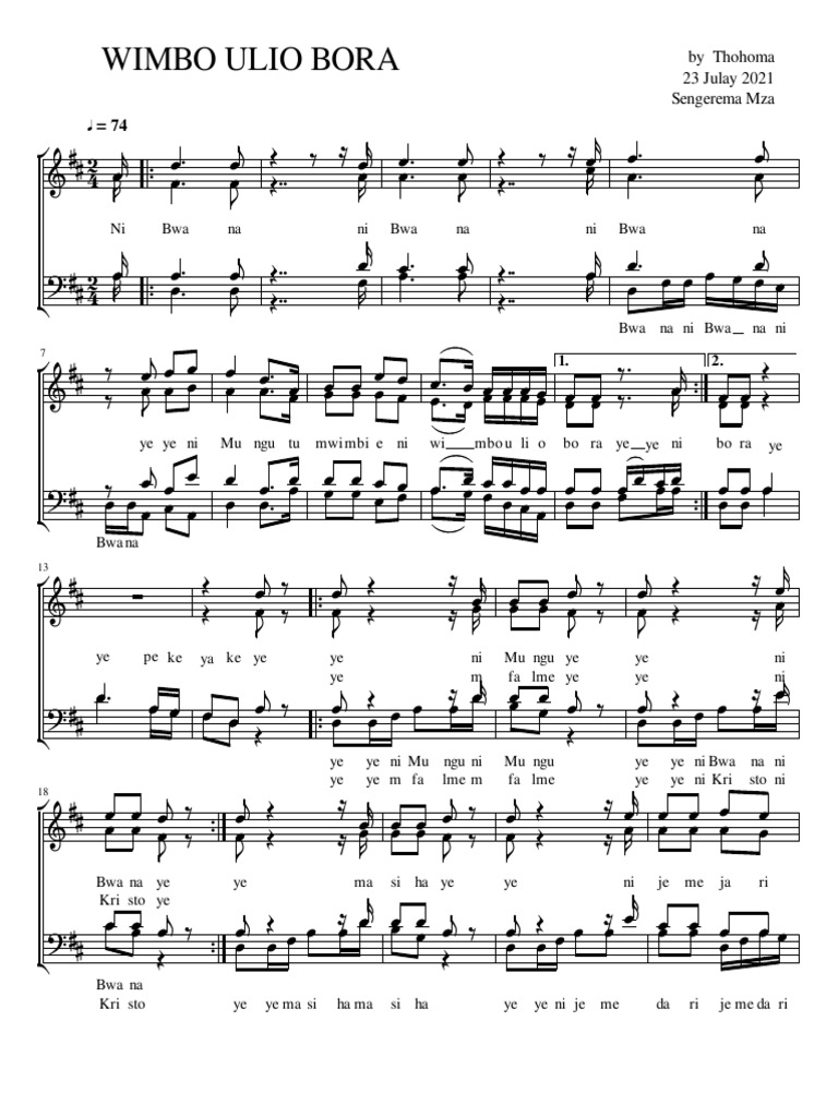 Wimbo Ulio Bora | PDF