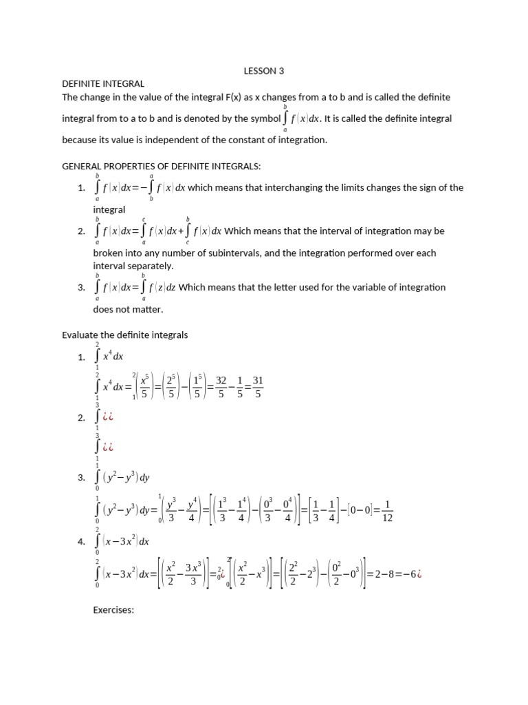 Lecture 3 Definite Integral | PDF | Integral | Area