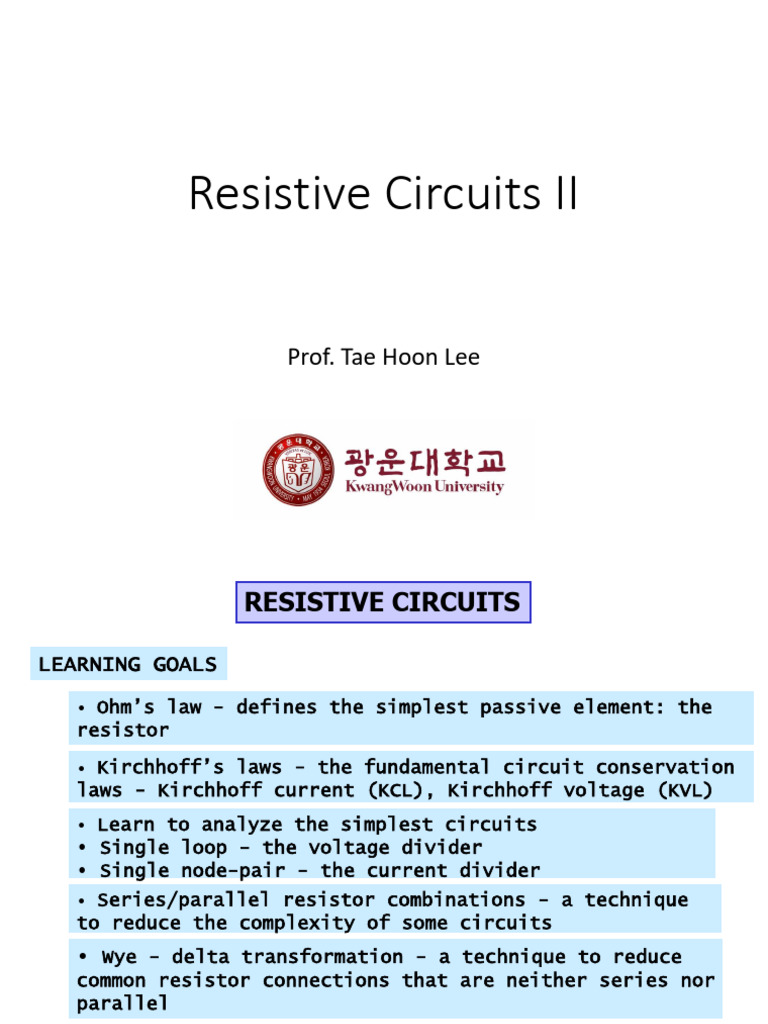 L03 Resistive Circuits II | PDF | Series And Parallel Circuits ...