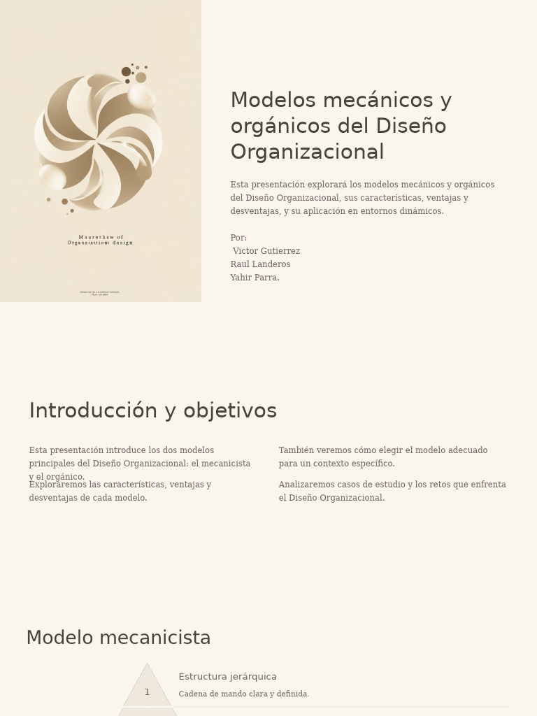 Modelos Mecánicos y Orgánicos en Diseño Organizacional | PDF | Toma de ...