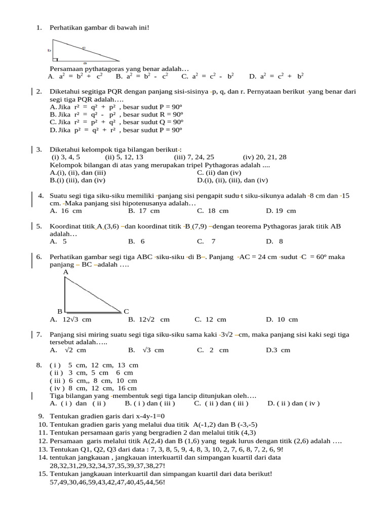 Soal Matematika Kelas 8 | PDF