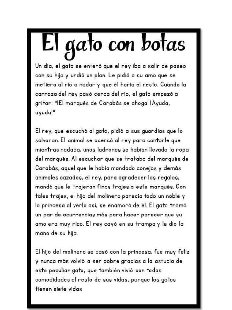 Cuento El Gato Con Botas | PDF