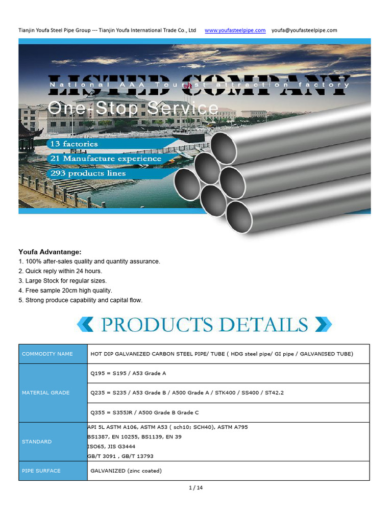 Hot Galvanized Steel Pipe 7908288 | PDF | Pipe (Fluid Conveyance ...