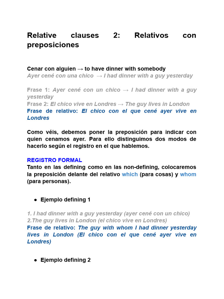 Relativos Con Preposición | PDF | Lingüística | Sintaxis