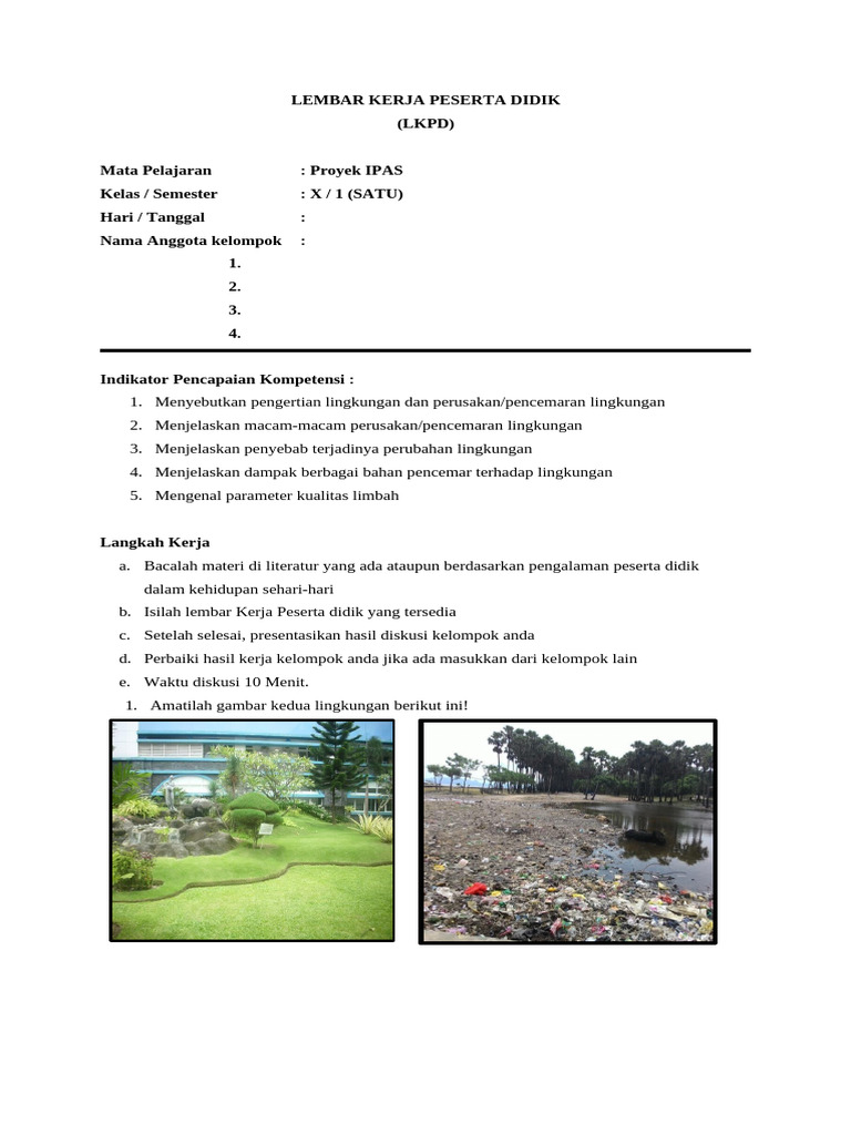 LKPD Pencemaran Lingkungan | PDF