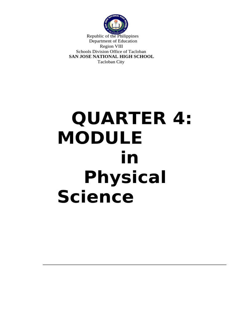 4th Quarter Module - For Students - No Quizzes | PDF | Light ...