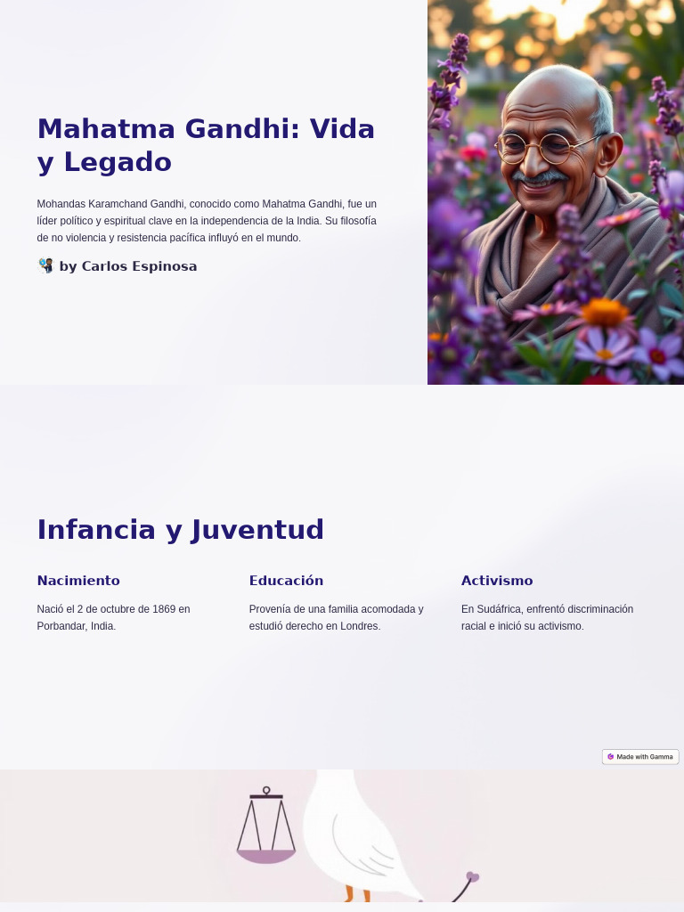 Vida y legado de Mahatma Gandhi | PDF