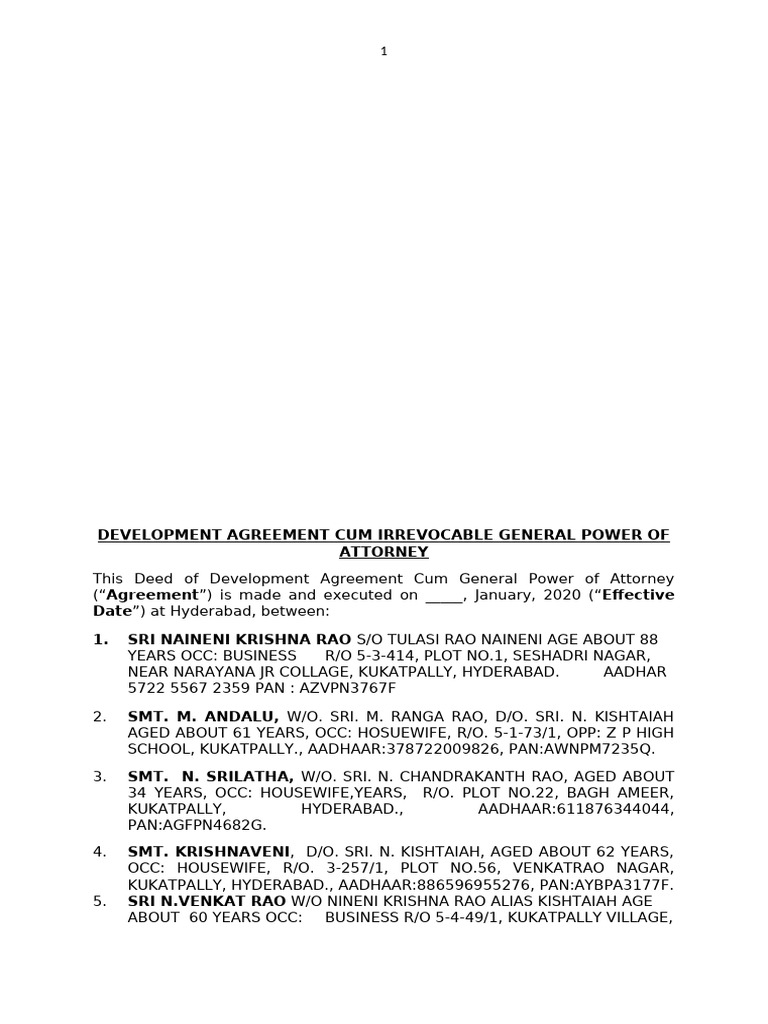 Development Agreement and Power of Attorney | PDF | Taxes | Mortgages