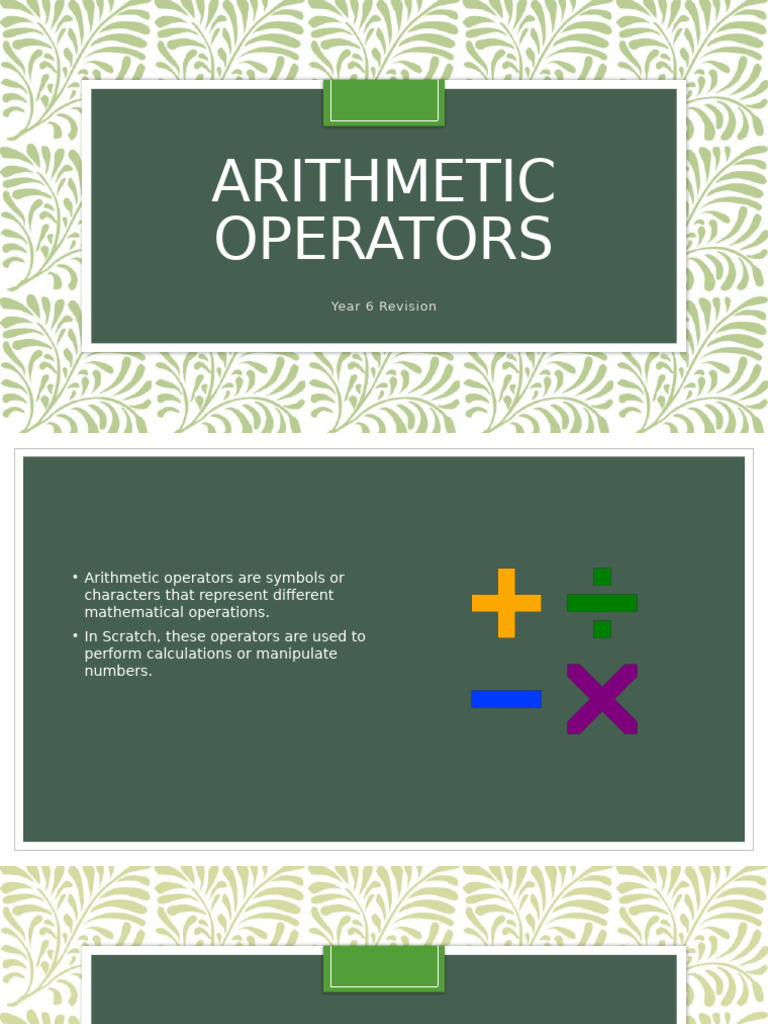 Arithmetic Operators Revision | PDF