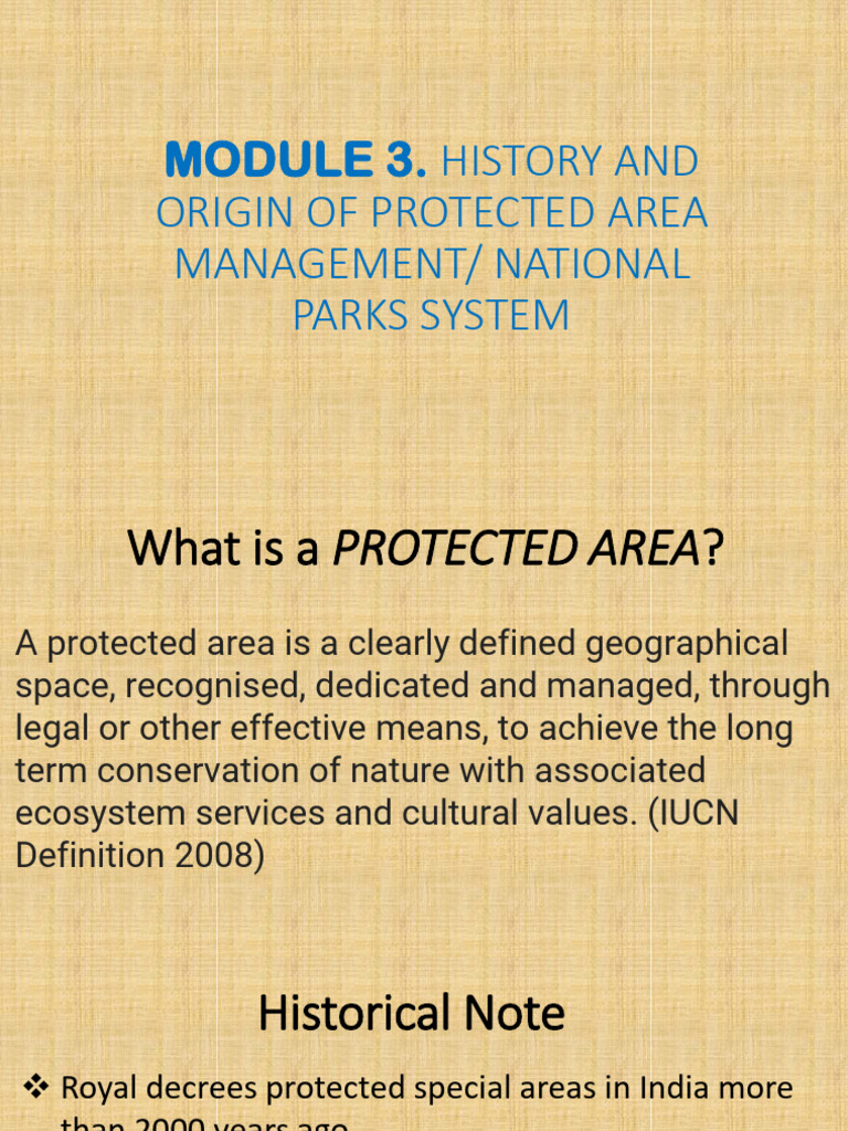 Module 3. History and Origin of Protected Area Management-National Parks System | PDF