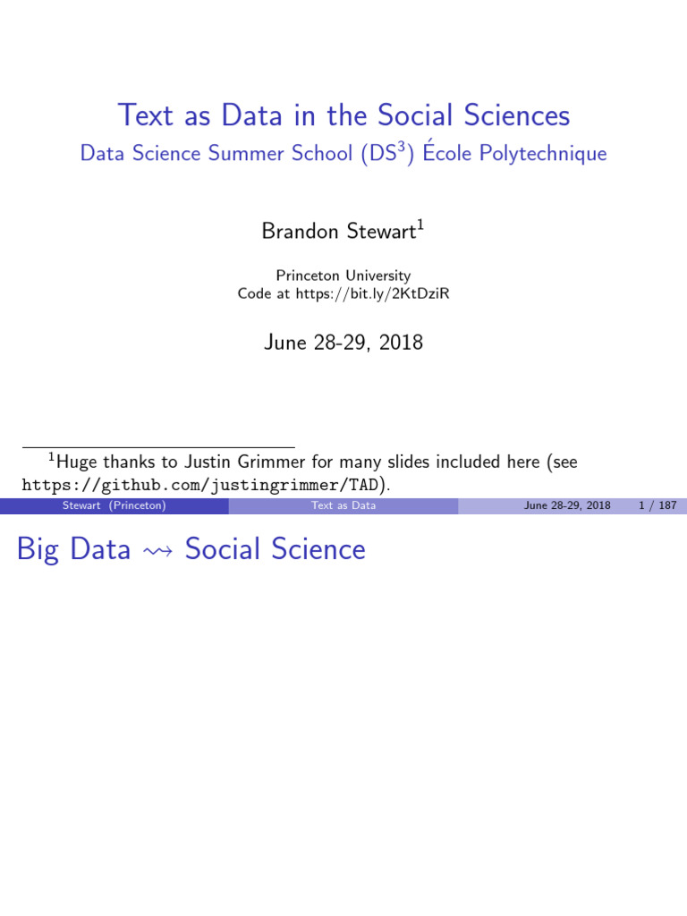 Text_as_Data_in_the_Social_Sciences | PDF | Social Sciences | Science