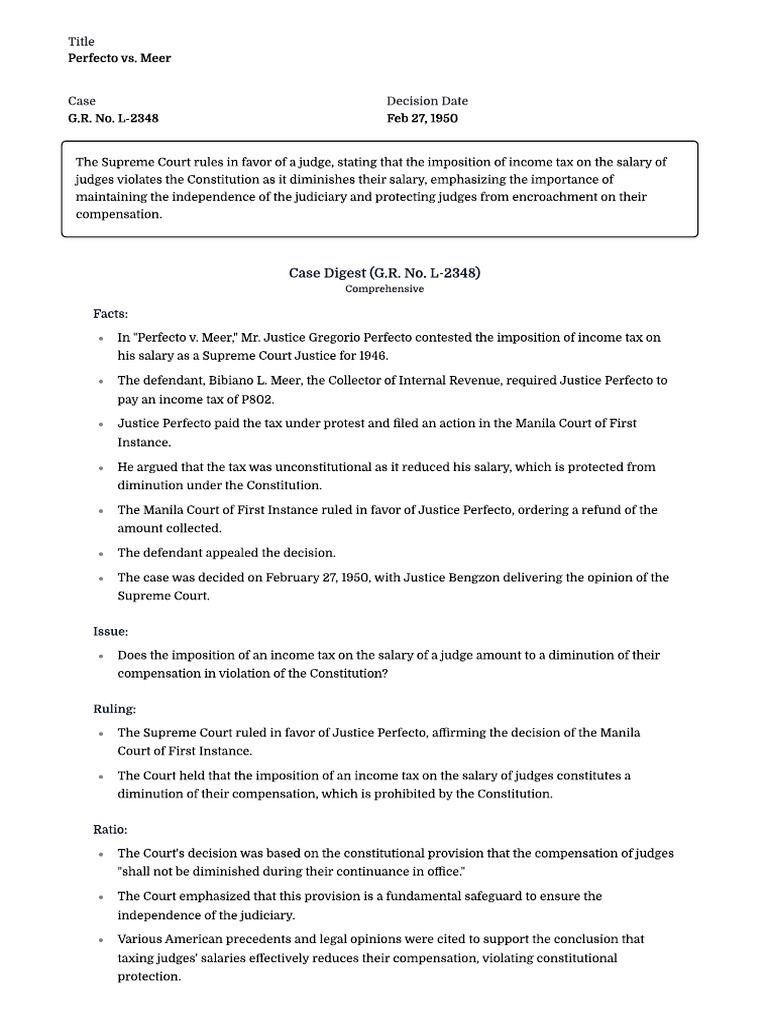 3 Perfecto v. Meer GR L 2348 27 February 1950 85 Phil 552 | PDF