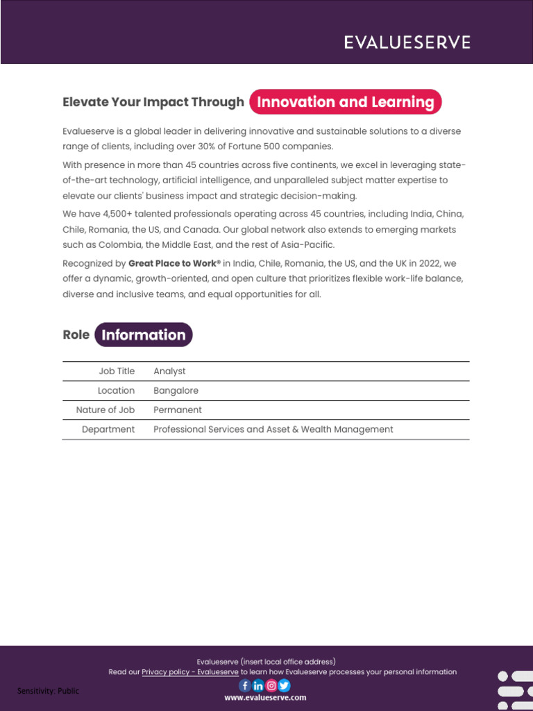 JD - Analyst - Generic Research - 07-3 - Bangalore | PDF | Expert | Business