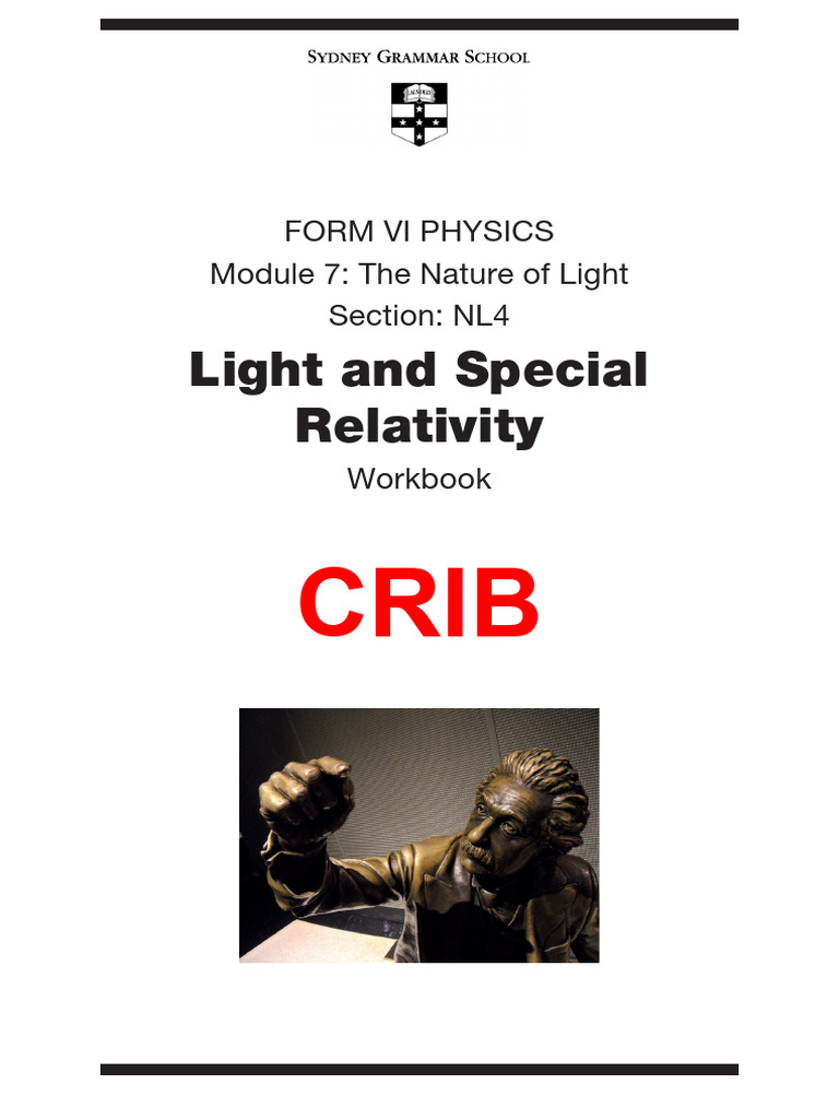 Light and Special Relativity Workbook | PDF