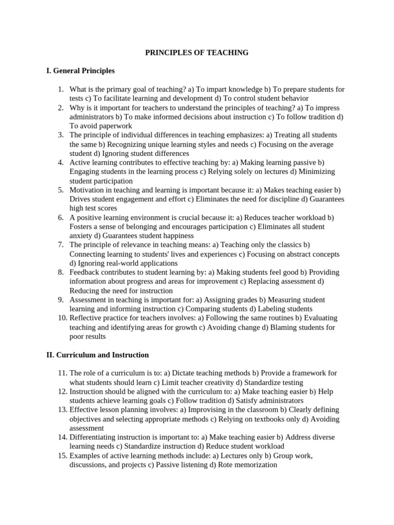 PRINCIPLES-OF-TEACHING | PDF | Teachers | Learning