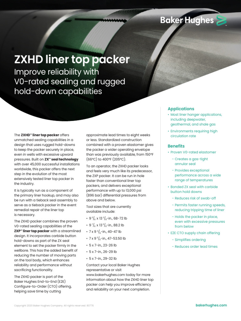 ZXHD Liner Top Packer SLSH | PDF | Mechanical Engineering