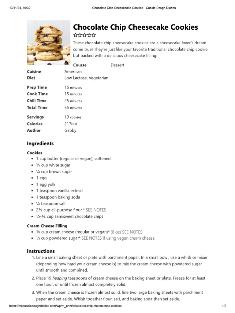 Choco Chip Cheesecake | PDF