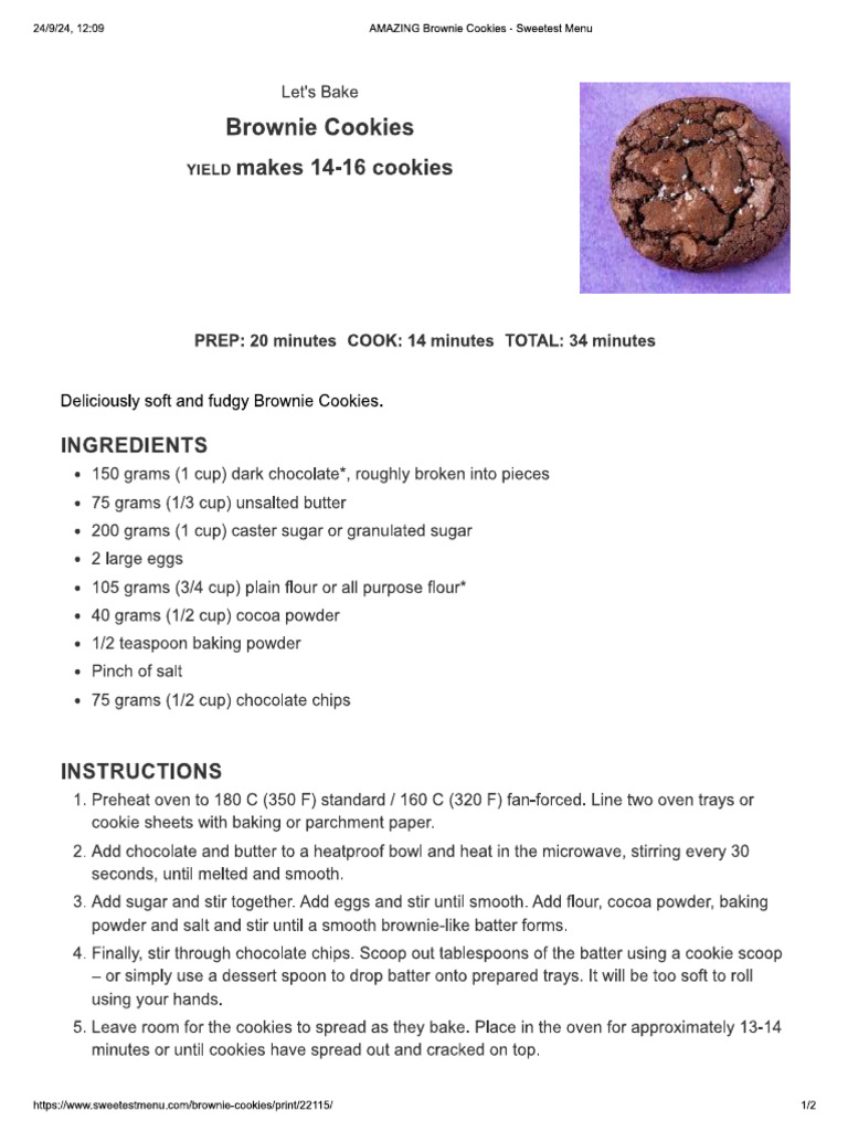 Brownie Cookie | PDF