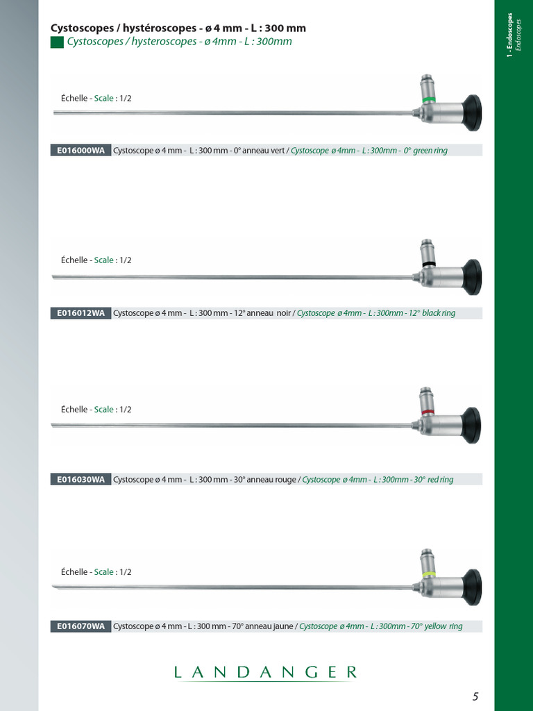 Cystoscopes / Hysteroscopes - Ø 4mm - L: 300mm | PDF
