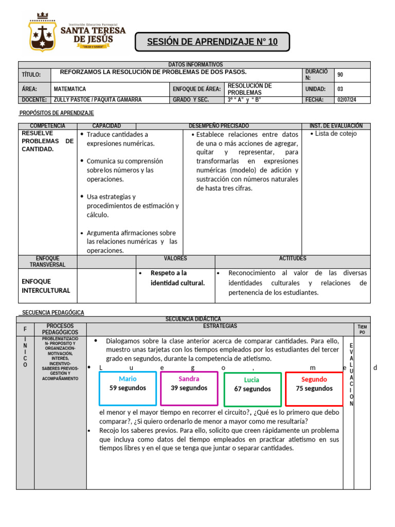 Problemas Matemáticos de Dos Pasos | PDF | Aprendizaje