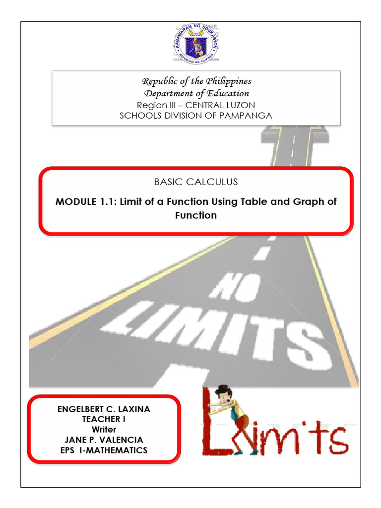 Grade 11-1st Quarter-Module 1.1-Limit of A Function Using Table and Graph | PDF | Function ...