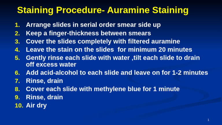 Staining Procedure - Auramine | PDF