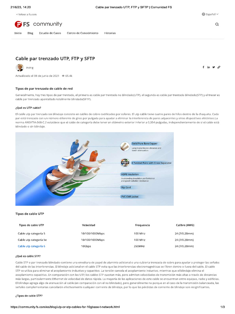 Cable Par Trenzado UTP, FTP y SFTP | PDF