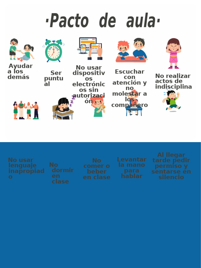 Póster para Imprimir Reglas Del Salón Simple Ilustrativo Multicolor | PDF