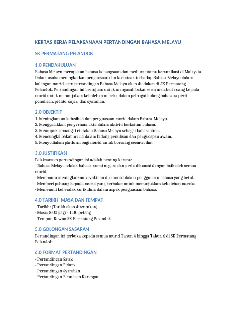 Kertas_Kerja_Pertandingan_BM | PDF