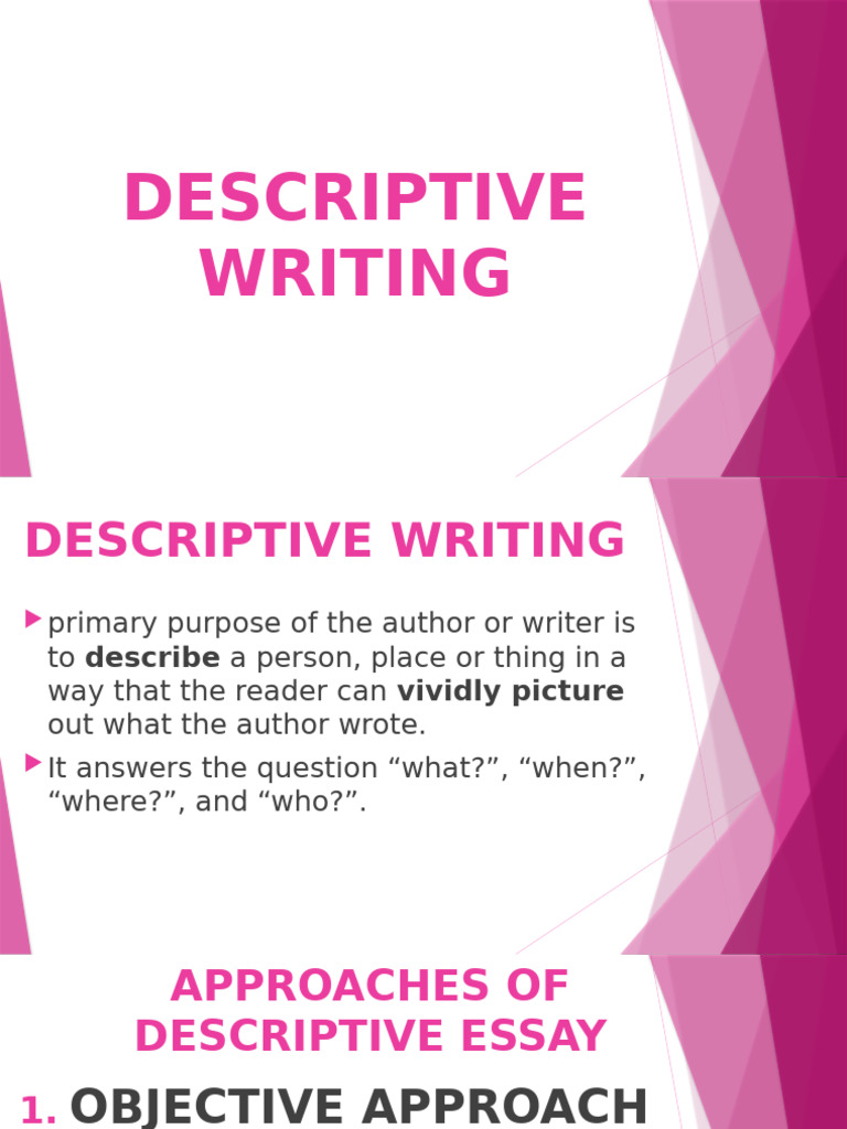 Lesson 1 - Descriptive Writing | PDF | Essays | Cognitive Science
