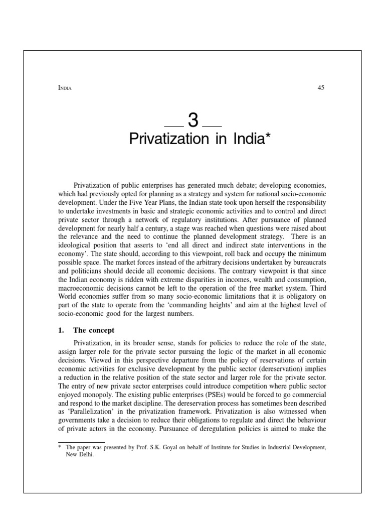 Privatisation in India | PDF