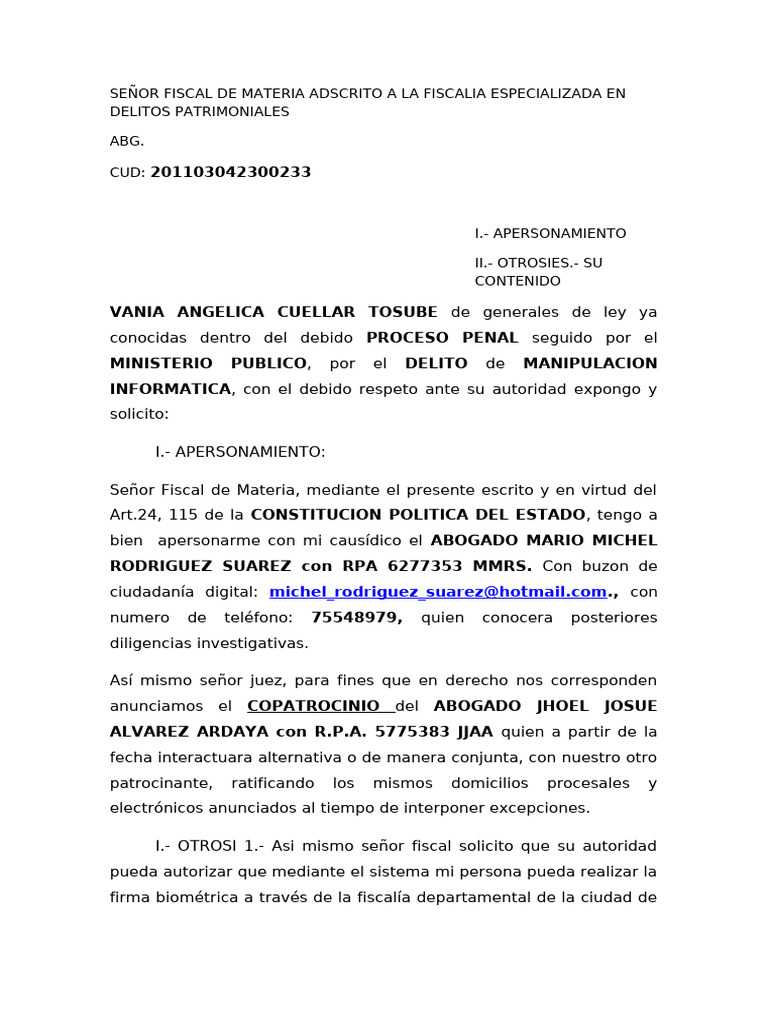 Apersonamiento Fisco | PDF