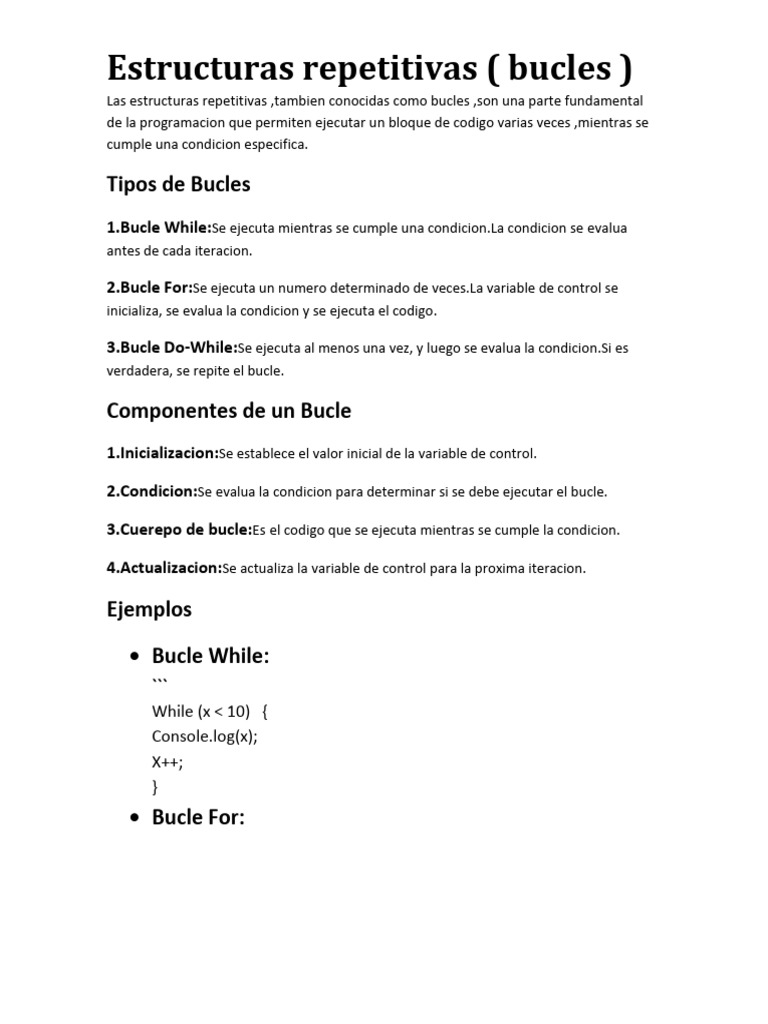 Las Estructuras Repetitivas | PDF