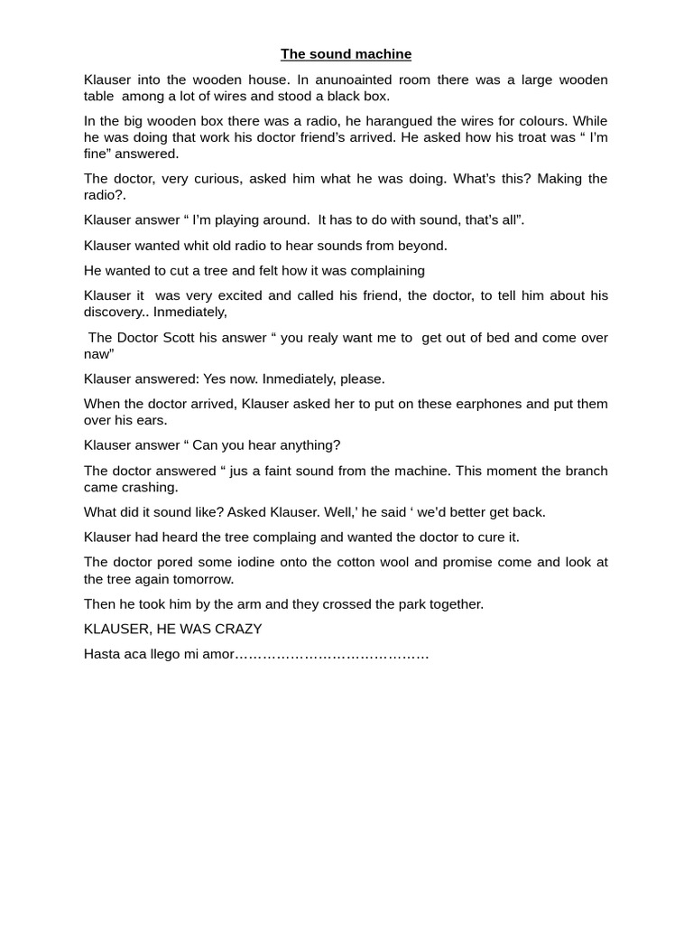 The Sound Machine | PDF