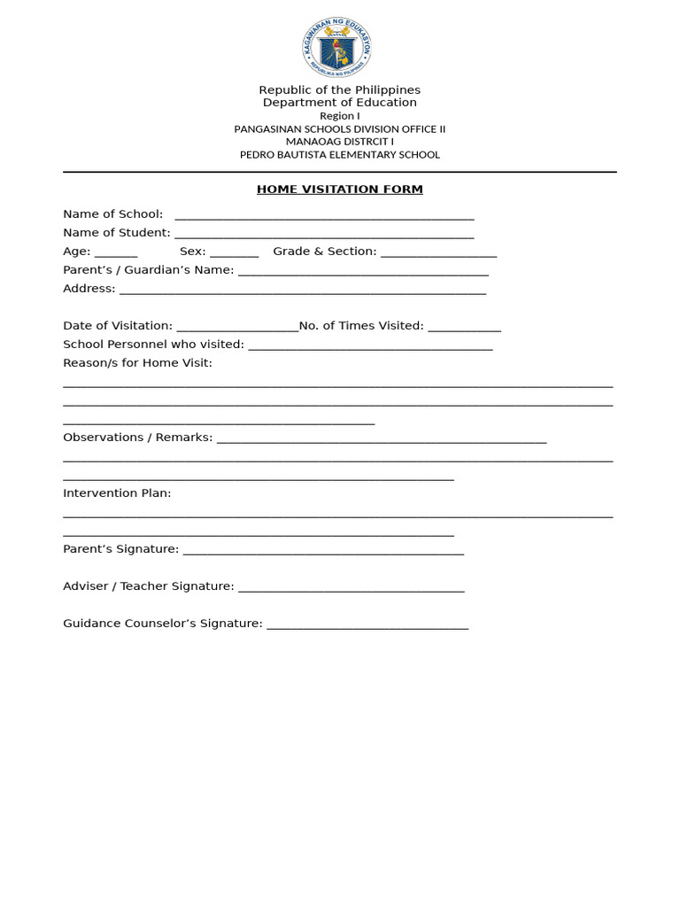 HOME-VISITATION-A4 | PDF