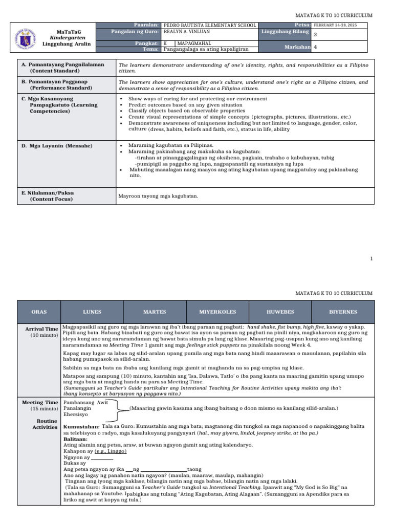 DLL_KINDERGARTEN_Q4_W3 | PDF