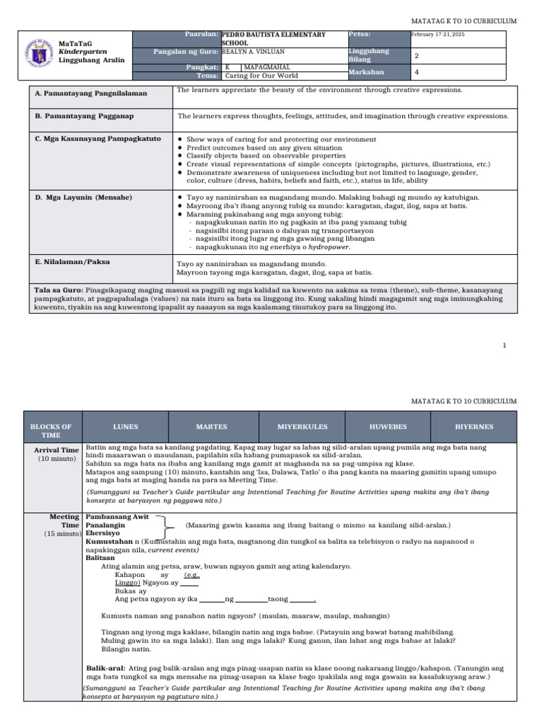 DLL_KINDERGARTEN_Q4_W2 | PDF