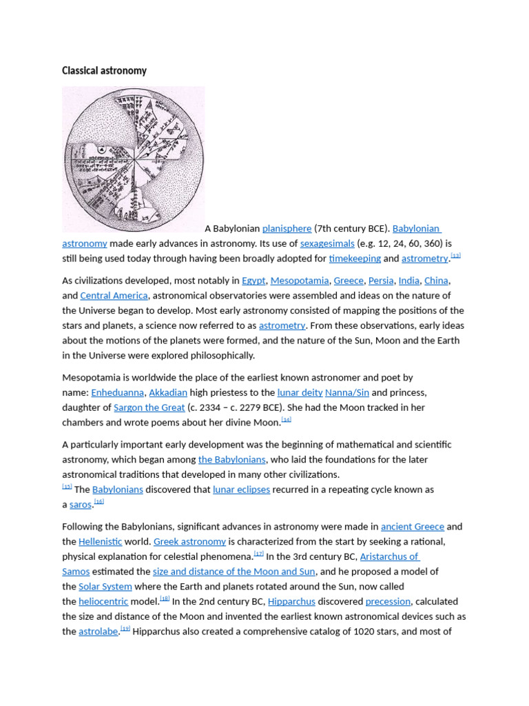 History of Classical Astronomy | PDF | Astronomy | Stars