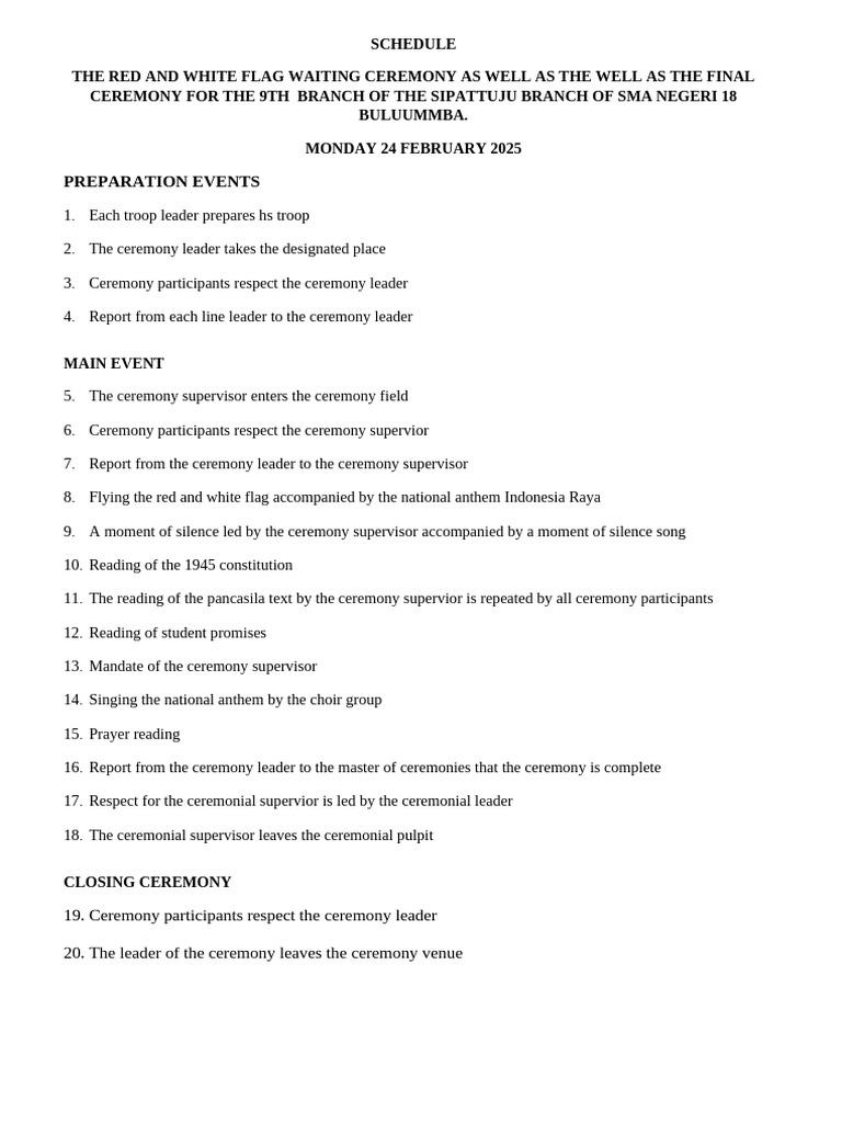 Schedule Ceremony | PDF