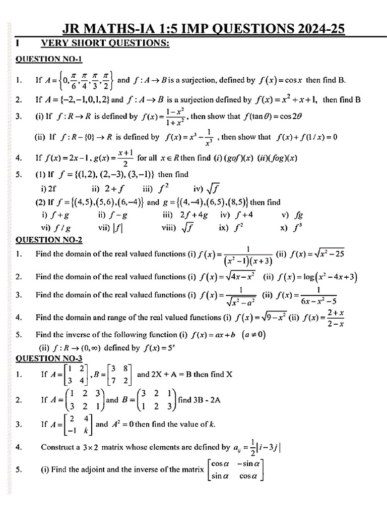 Maths 1A | PDF