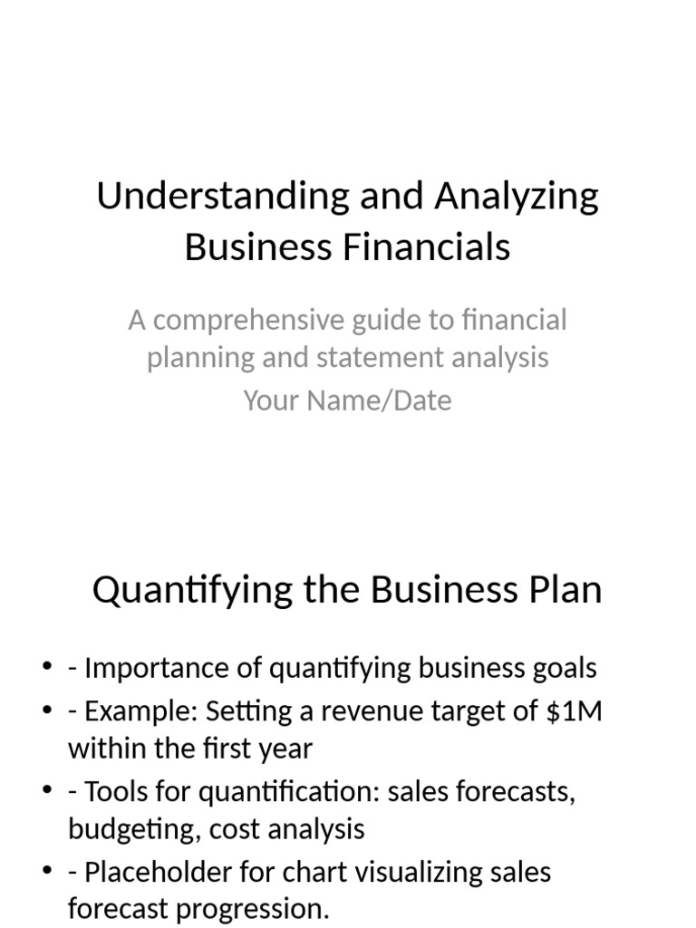 Business Financials Presentation With Text Examples | PDF