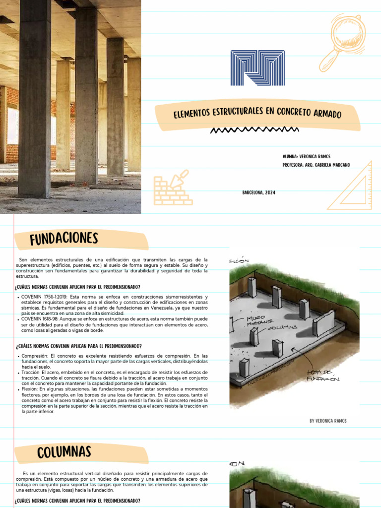 ELEMENTOS ESTRUC - VERONICA RAMOS | PDF | Viga (Estructura) | Hormigón