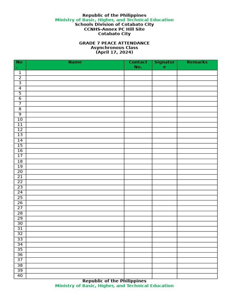 ATTENDANCE INTRAMS | PDF