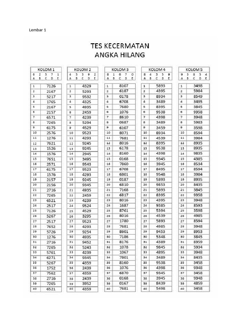 Angka Hilang 2301 | PDF