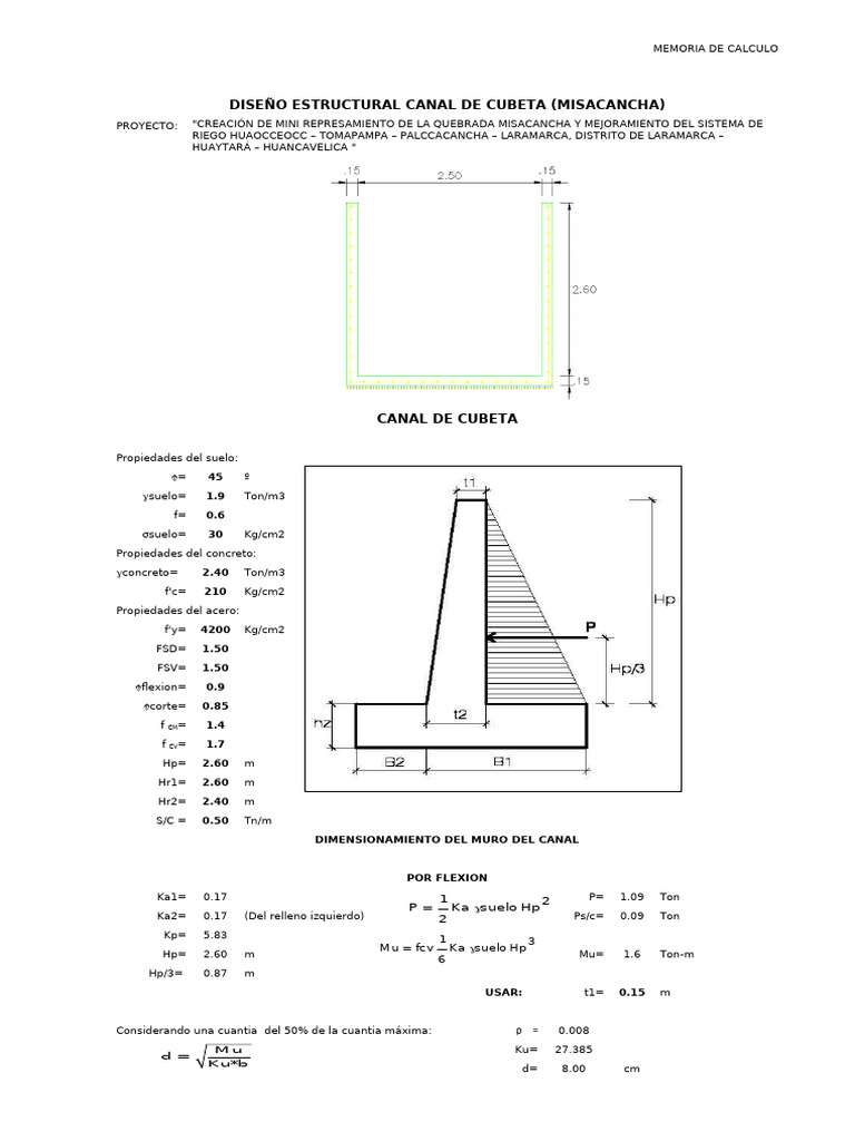 Diseño Estructural Canal | PDF
