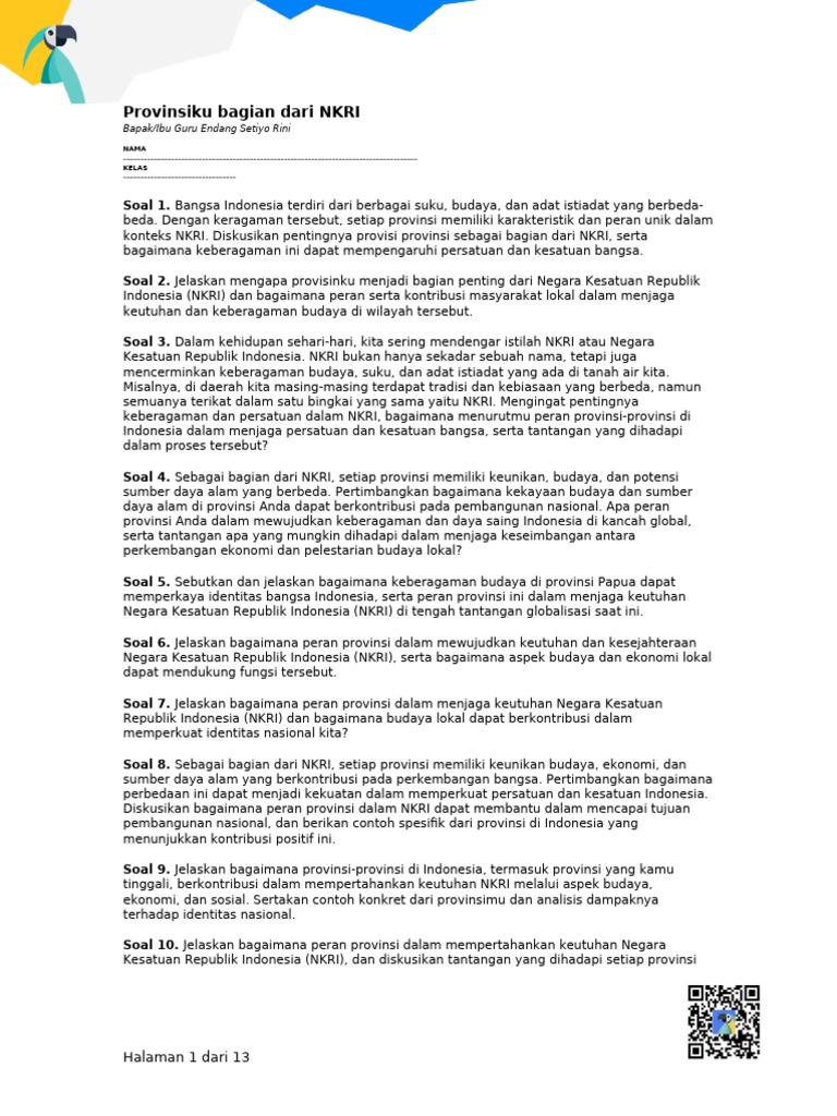 Daftar Provisinku Bagian Dari NKRI | PDF