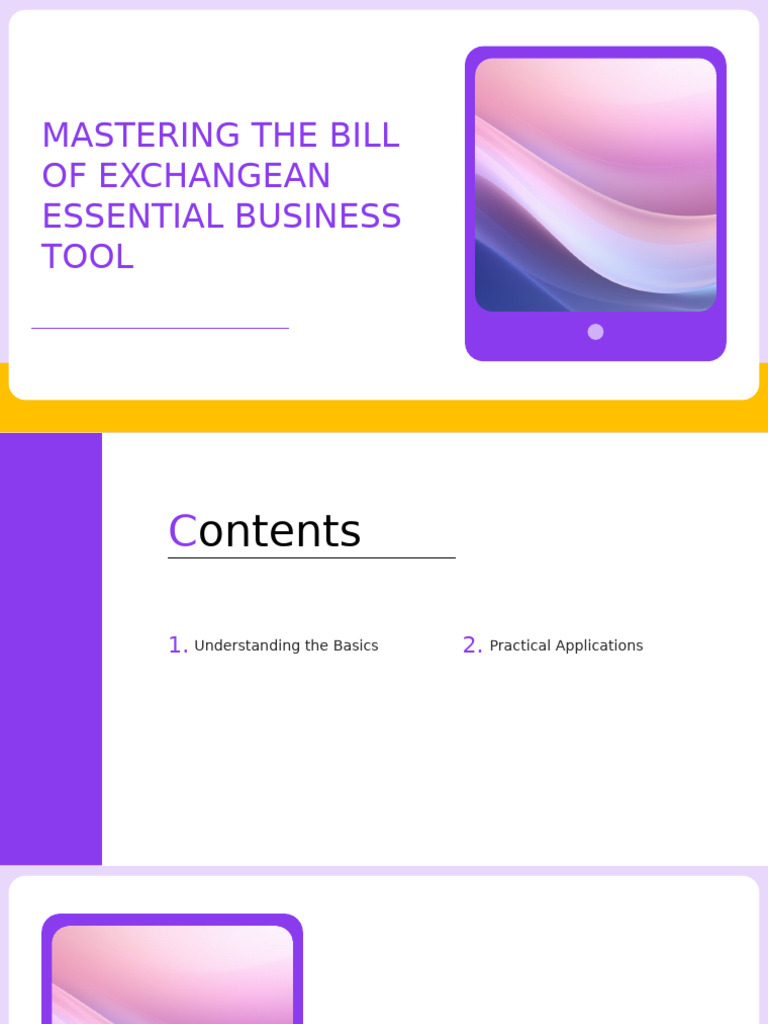 Mastering The Bill of Exchange - An Essential Business Tool | PDF ...