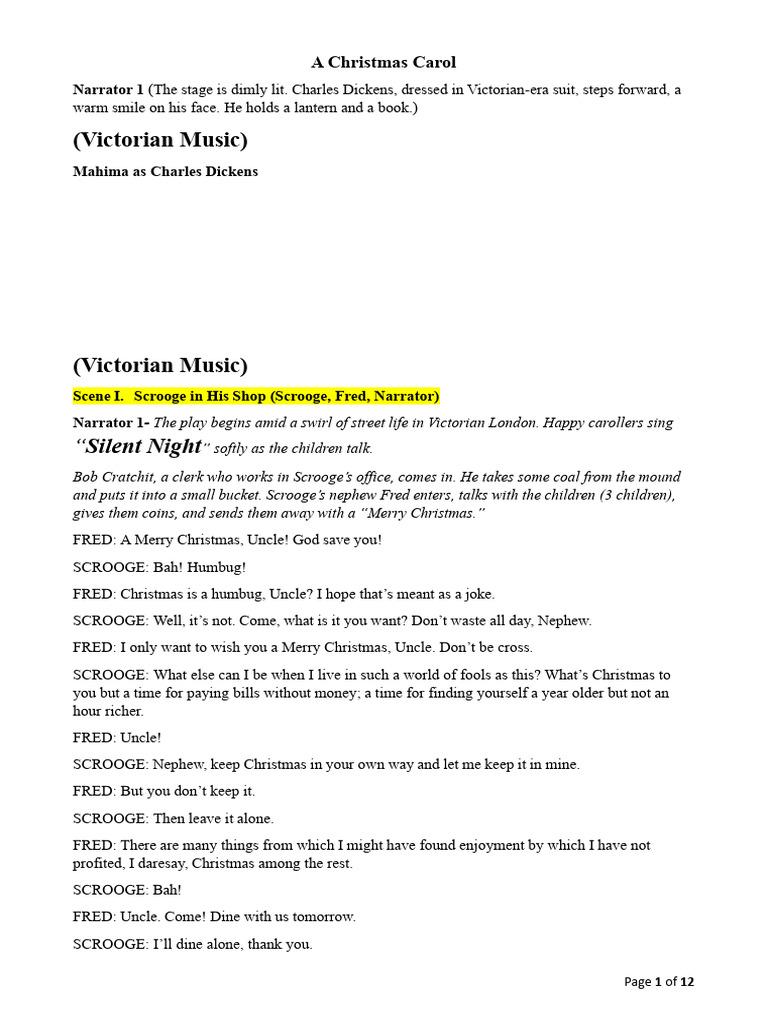 Christmas Carol Pdf Ebenezer Scrooge A Christmas Carol