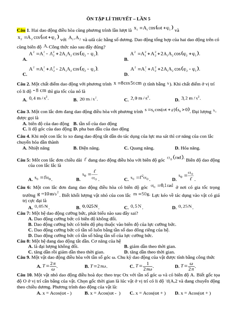 On Li Thuyet Lan 5 h | PDF